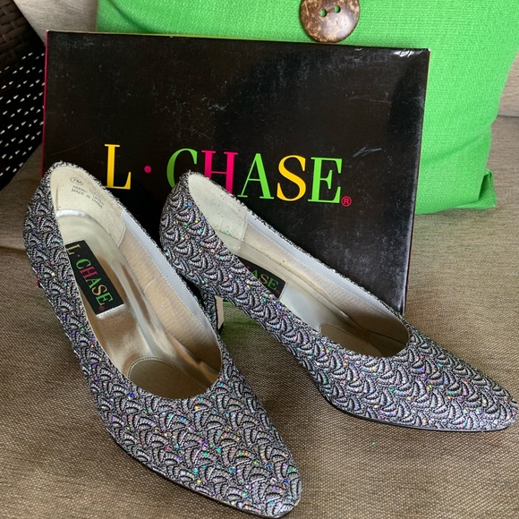 L-Chase | Shoes | Sparkly Silver 3 Heel Shoes New Wot | Poshmark
